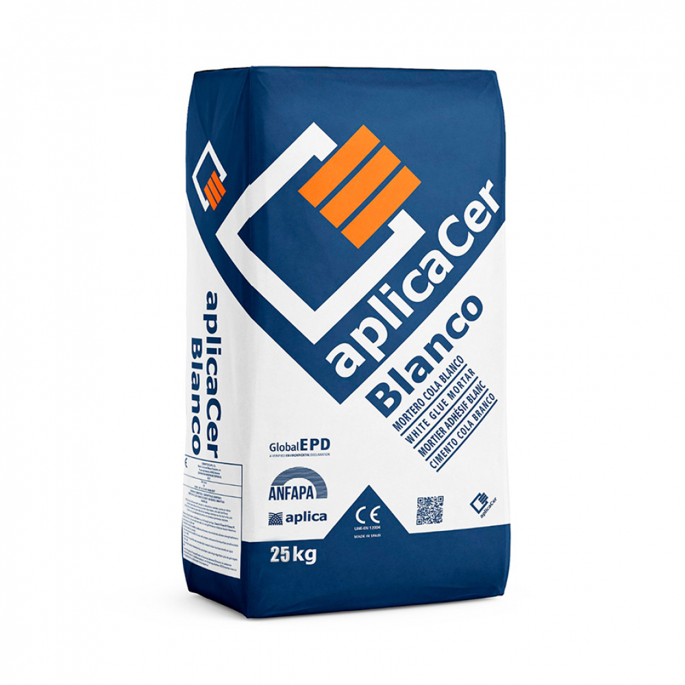 Cemento de cola blanco ce para interiores Aplicacer (25 kg / 55. 11 lb ...